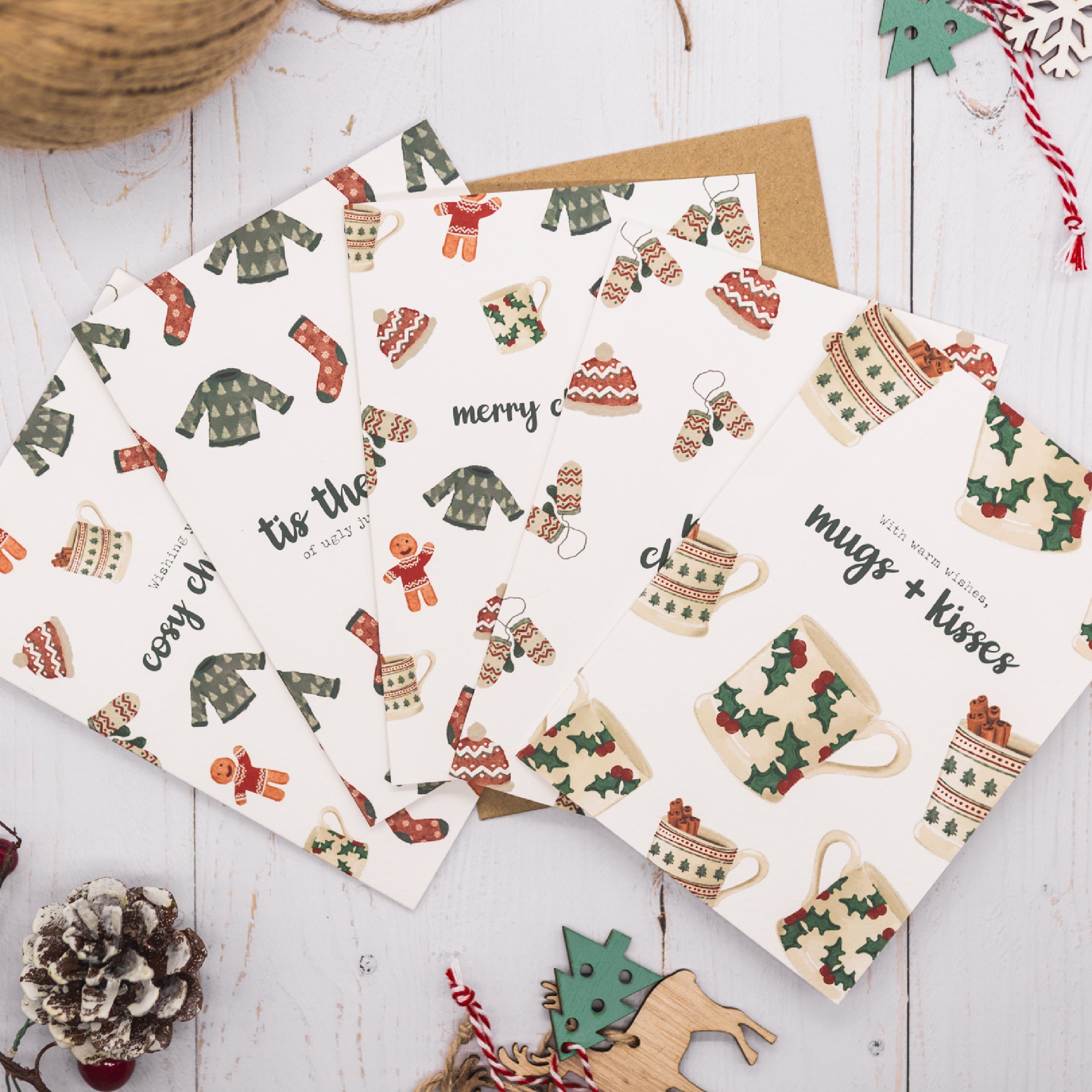 The Christmas Collection Pack of 5 | Luxury Illustrated Christmas Cards ...